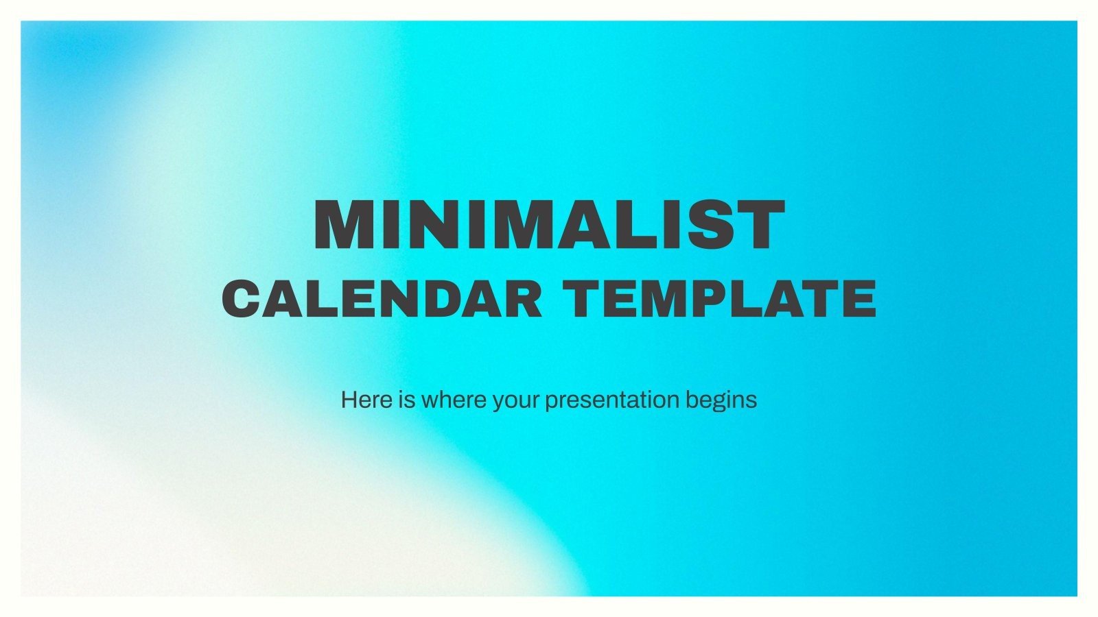 Plantilla de calendario minimalista