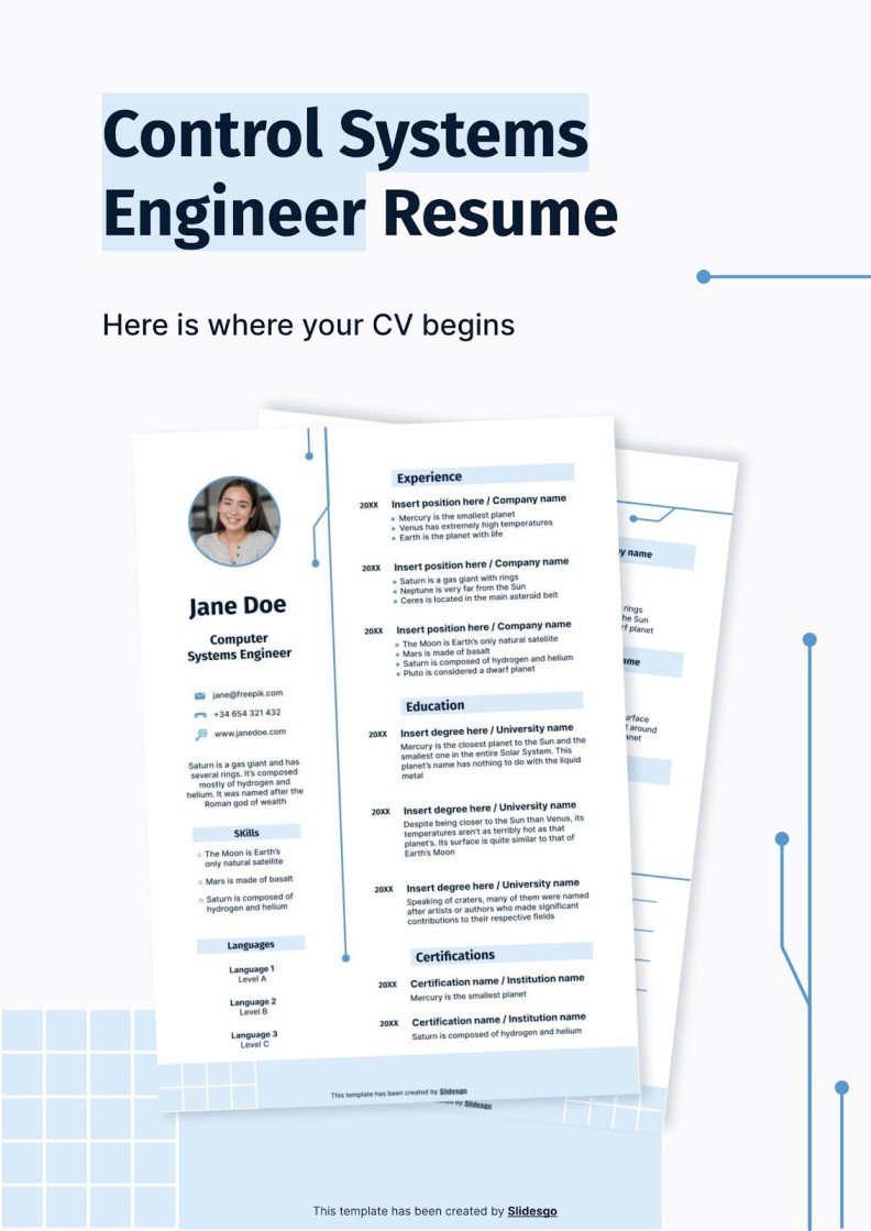 Control Systems Engineer Resume Presentation