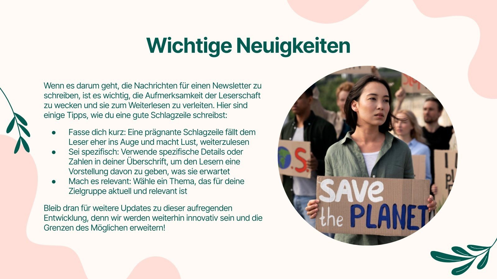 Global Warming & Climate Change Newsletter Presentation