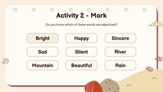 Livret d’activités : adjectifs, noms et verbes