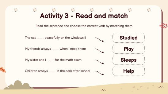 Activity Booklet: Adjectives, Nouns, and Verbs Presentation