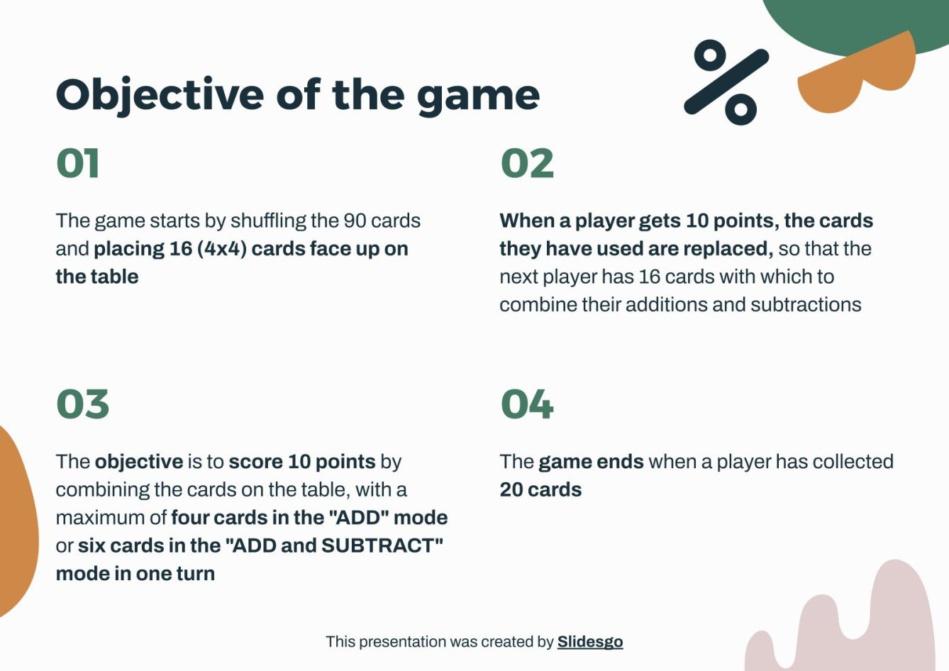 Card Game to Improve Mental Arithmetic Skills Presentation