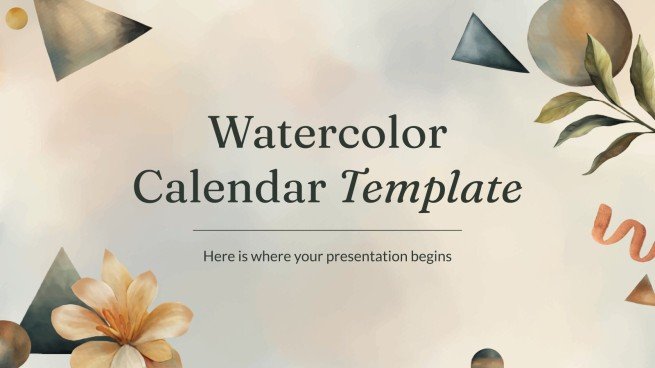 Watercolor Calendar Template