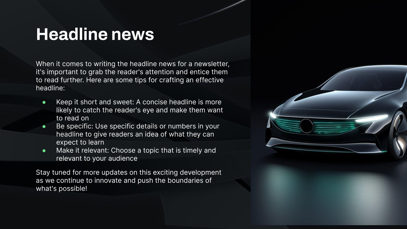 Automotive Industry Newsletter Presentation