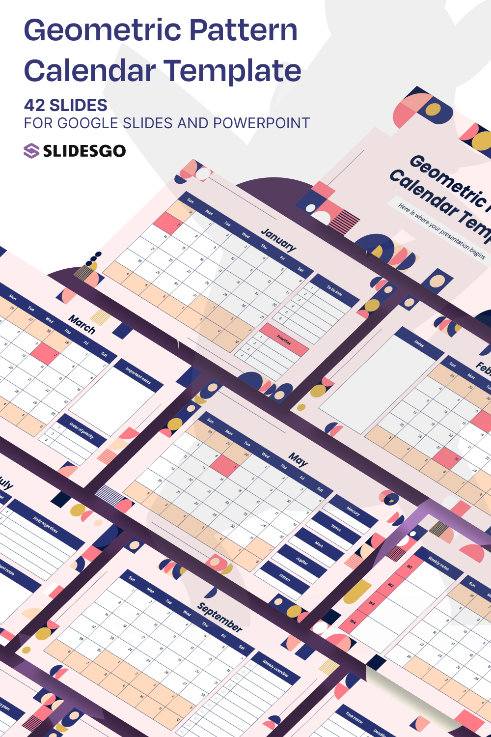 Geometric Pattern Calendar Template