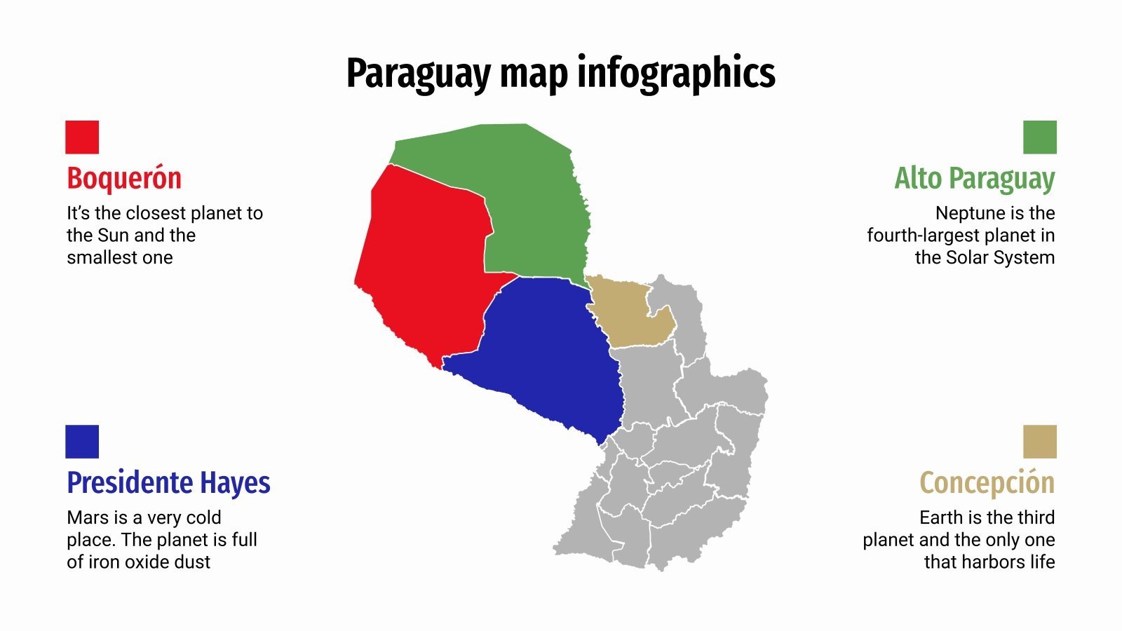 Infográficos de mapas do Paraguai | Google Slides e PPT