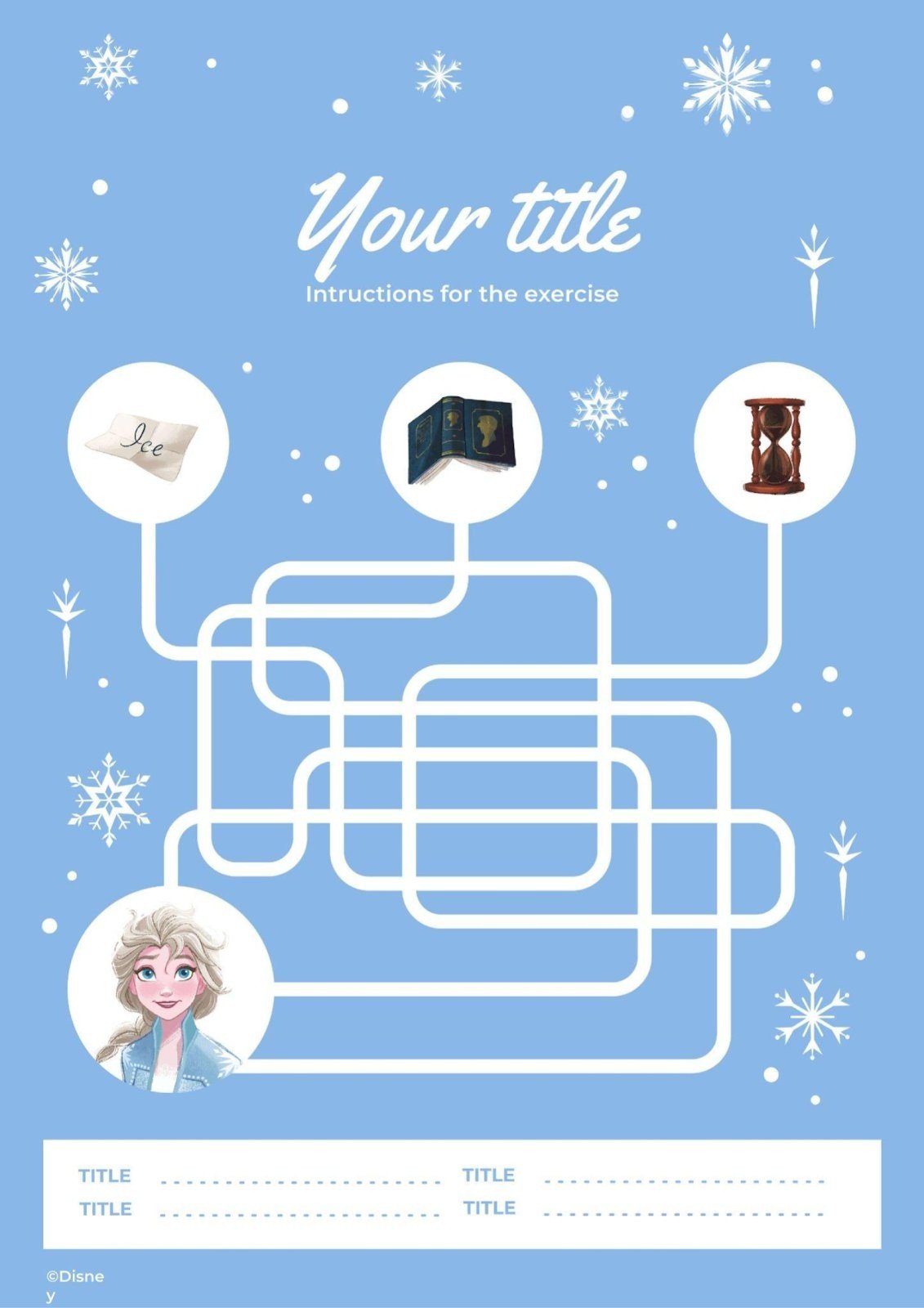 Elsa Frozen Winter Worksheet