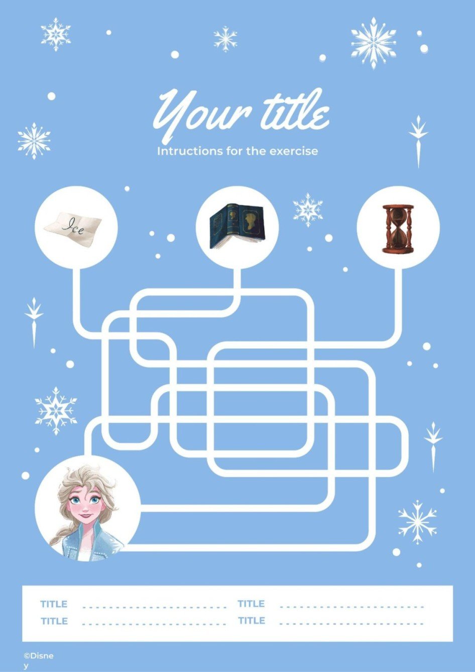 Elsa Frozen Winter Worksheet