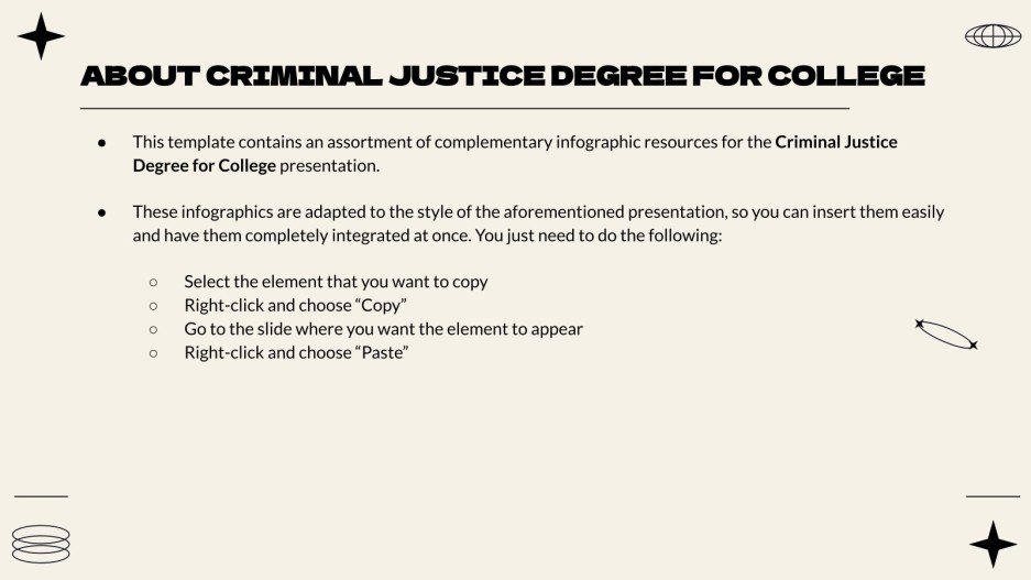 Criminal Justice Degree for College Infographics Template