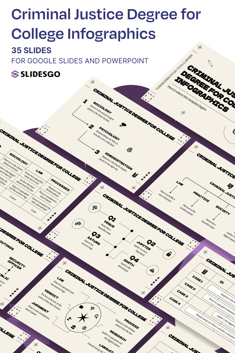 Criminal Justice Degree for College Infographics Template