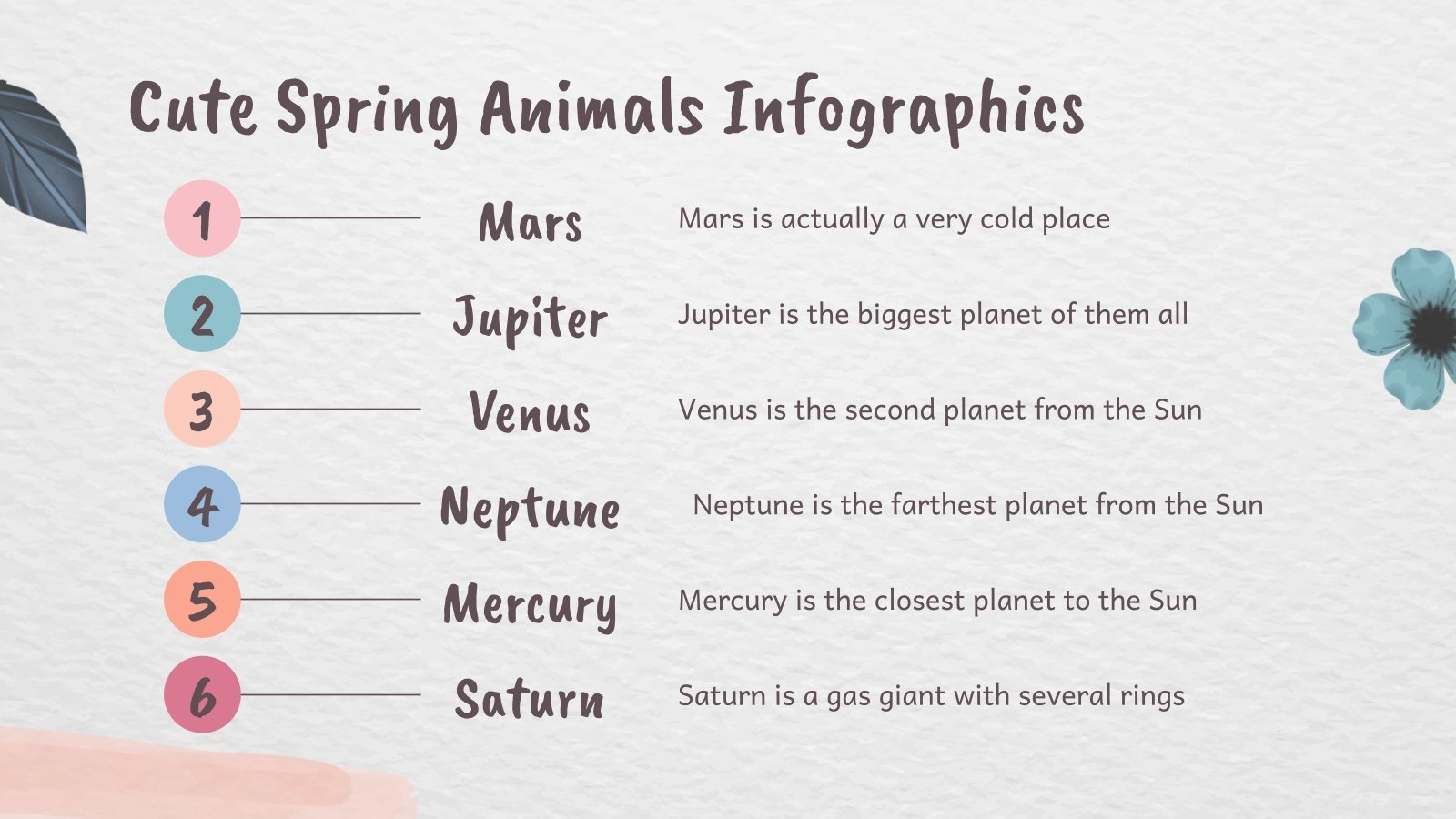 Cute Spring Animals Infographics