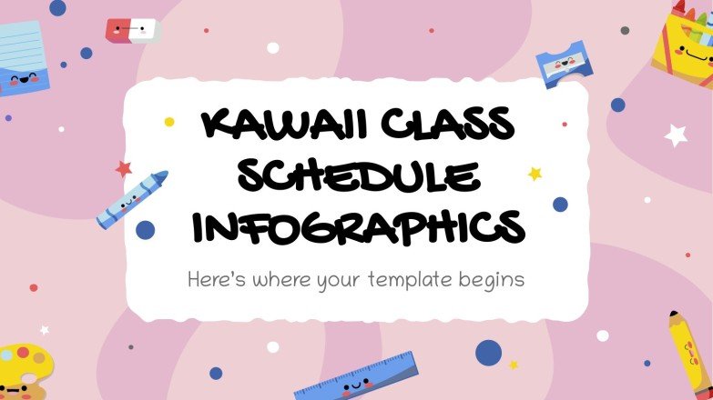 Kawaii Class Schedule Infographics Template