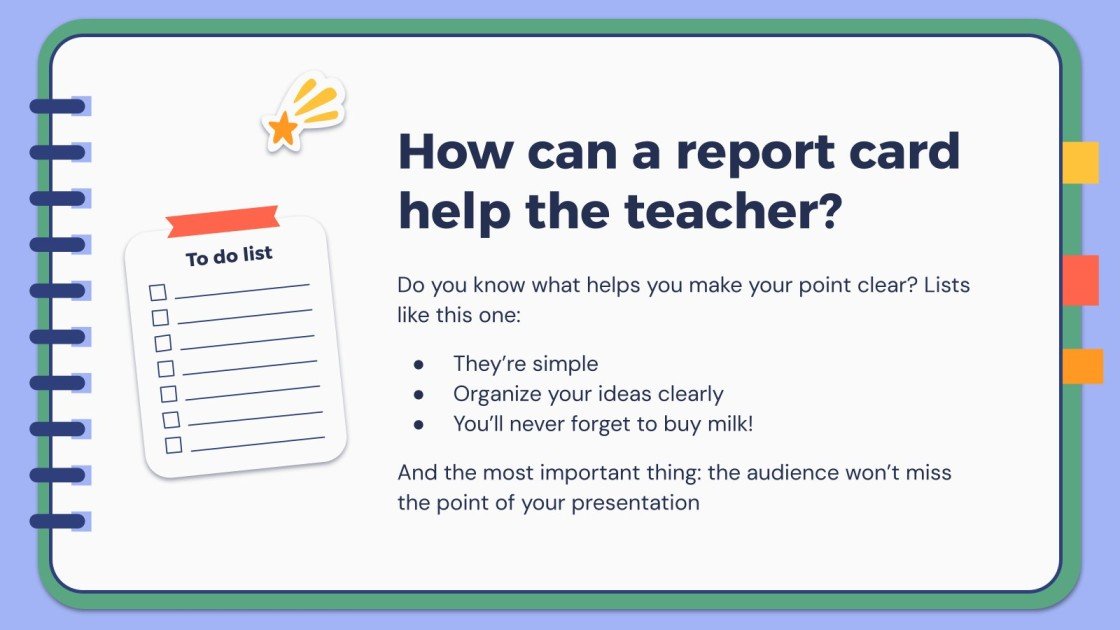 Report Card for Elementary School Presentation