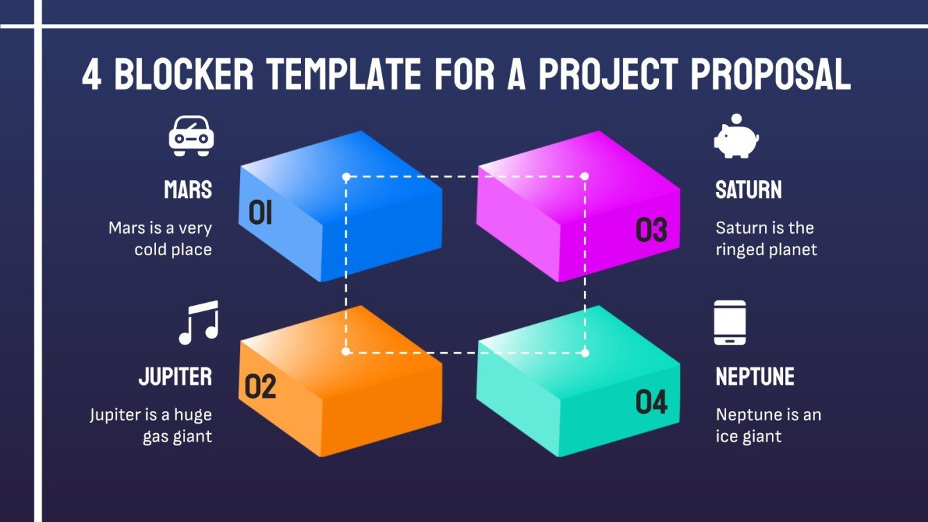 4 Blocker Template for a Project Proposal Presentation