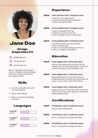 Design Inspiration CV Presentation