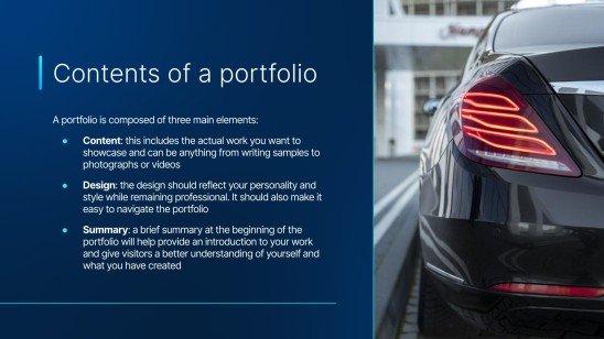 Automotive Industry Portfolio Presentation