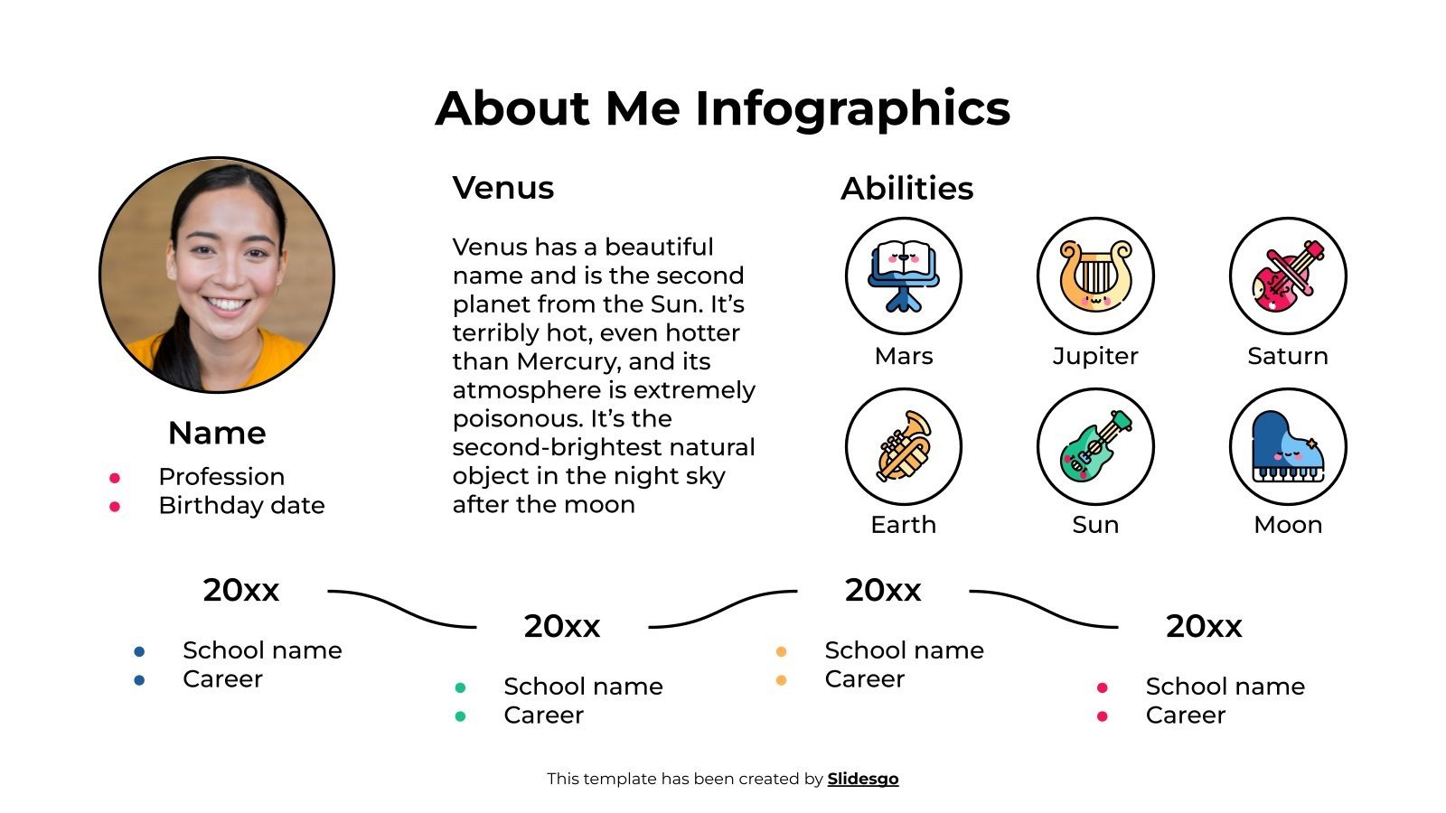 Modelo Infográficos sobre mim
