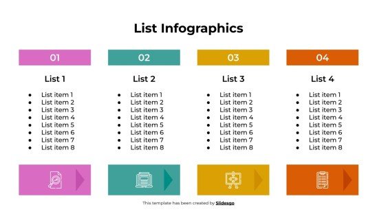 Plantilla Infografías de listas
