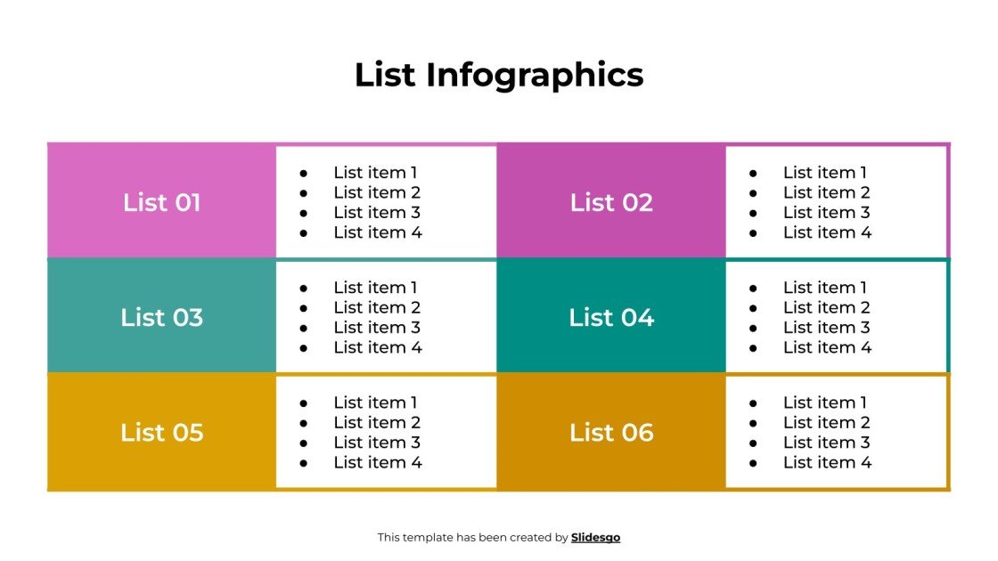 List Infographics Template