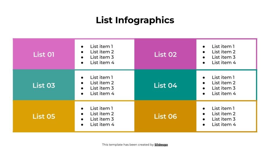 List Infographics Template