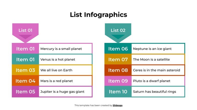 List Infographics Template
