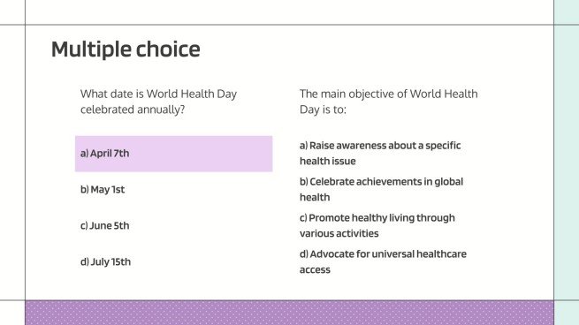 World Health Day Activities for High School Presentation