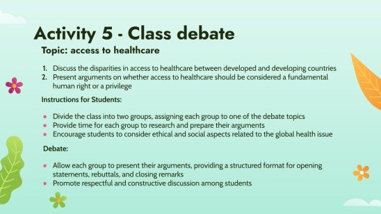 World Health Day Activities for High School Presentation