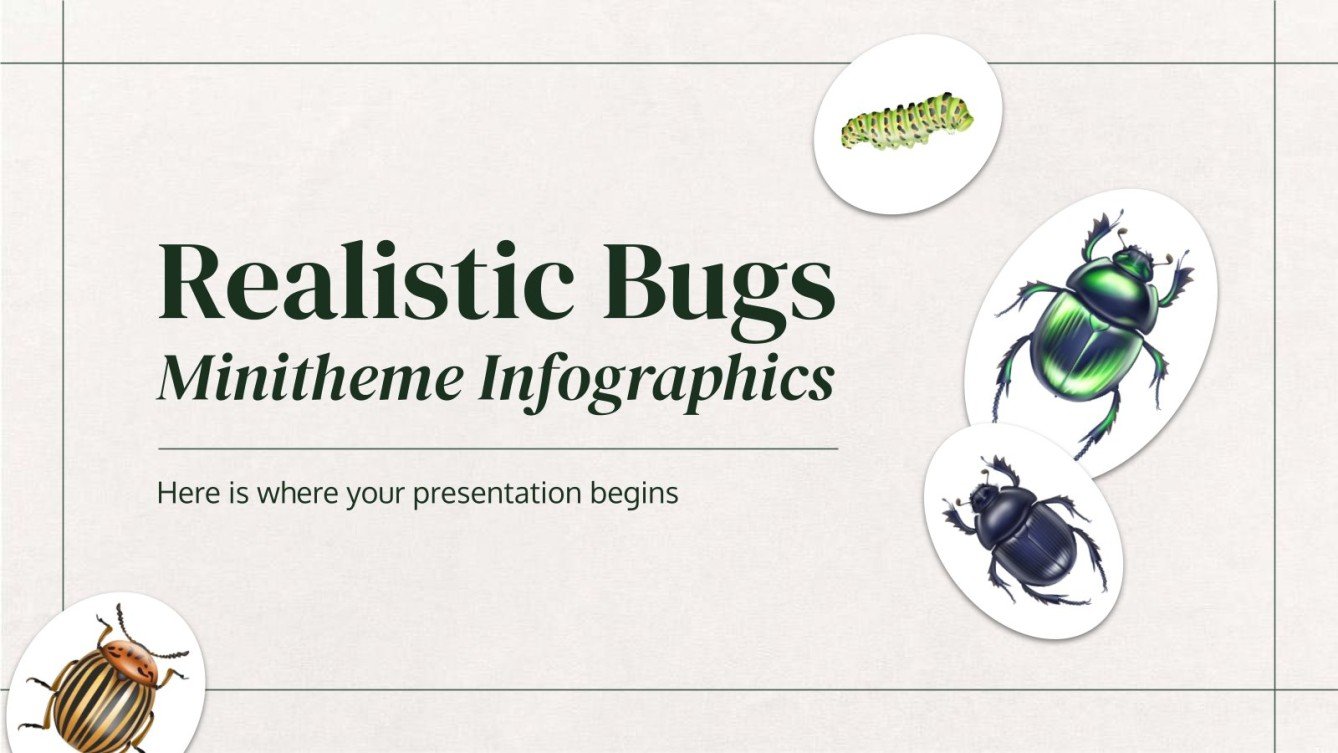 Realistic Bugs Minitheme Infographics Template