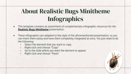 Realistic Bugs Minitheme Infographics Template