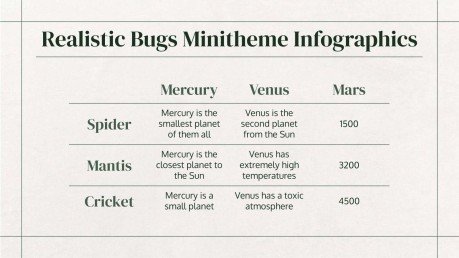 Realistic Bugs Minitheme Infographics Template