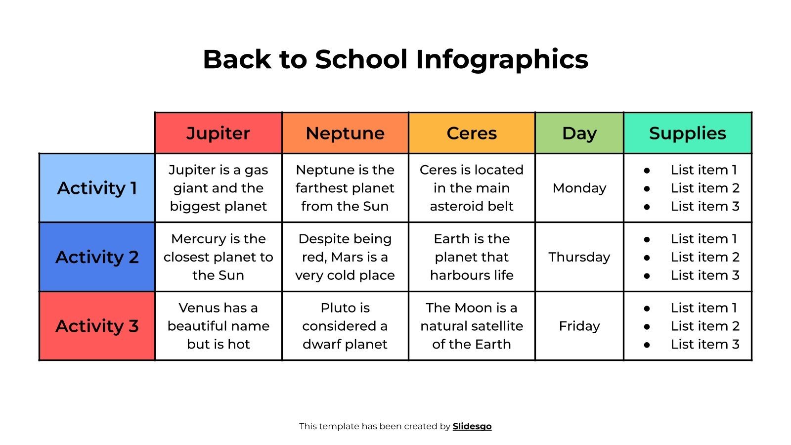 Back to School Infographics Template