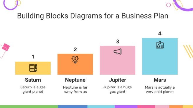 Building Blocks Diagrams for a Business Plan Presentation