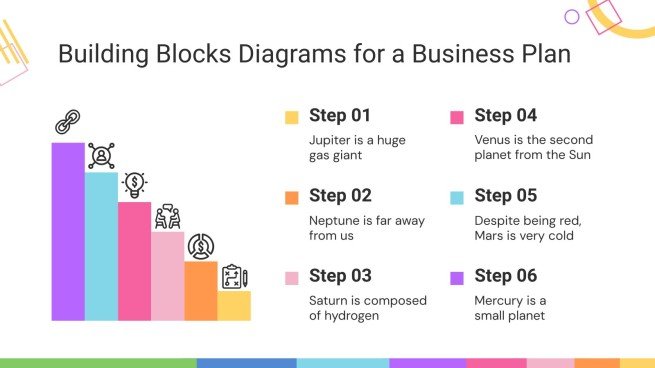 Building Blocks Diagrams for a Business Plan Presentation