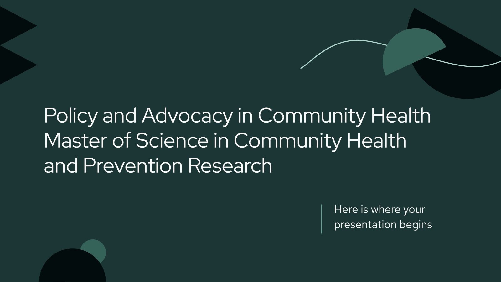 Policy and Advocacy in Community Health - Master