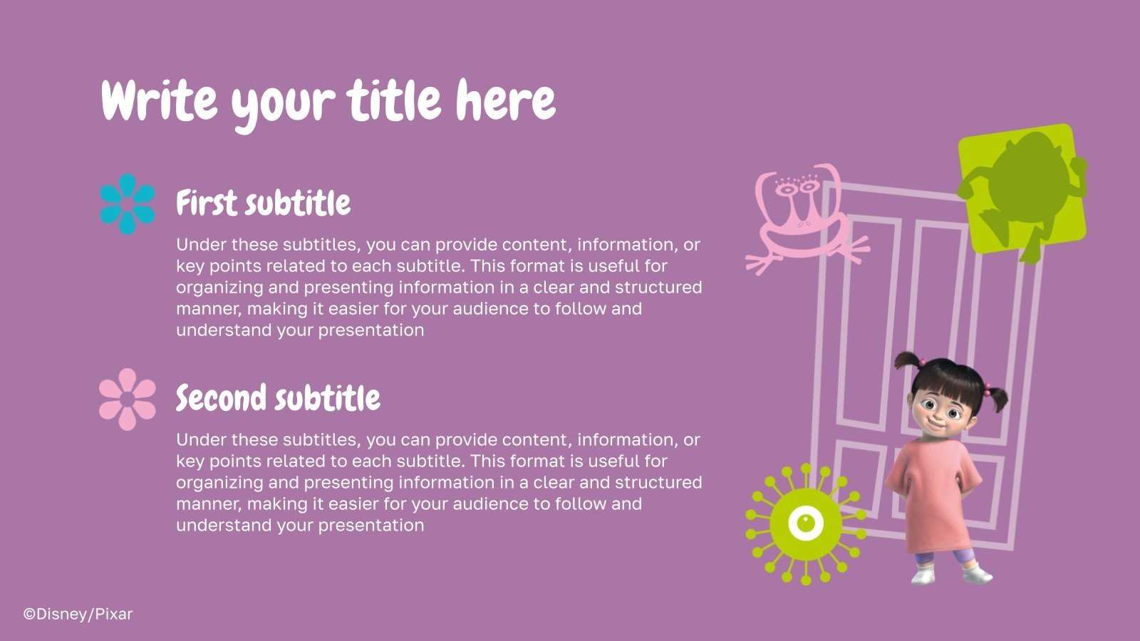 Presentación "Monstruos S.A."