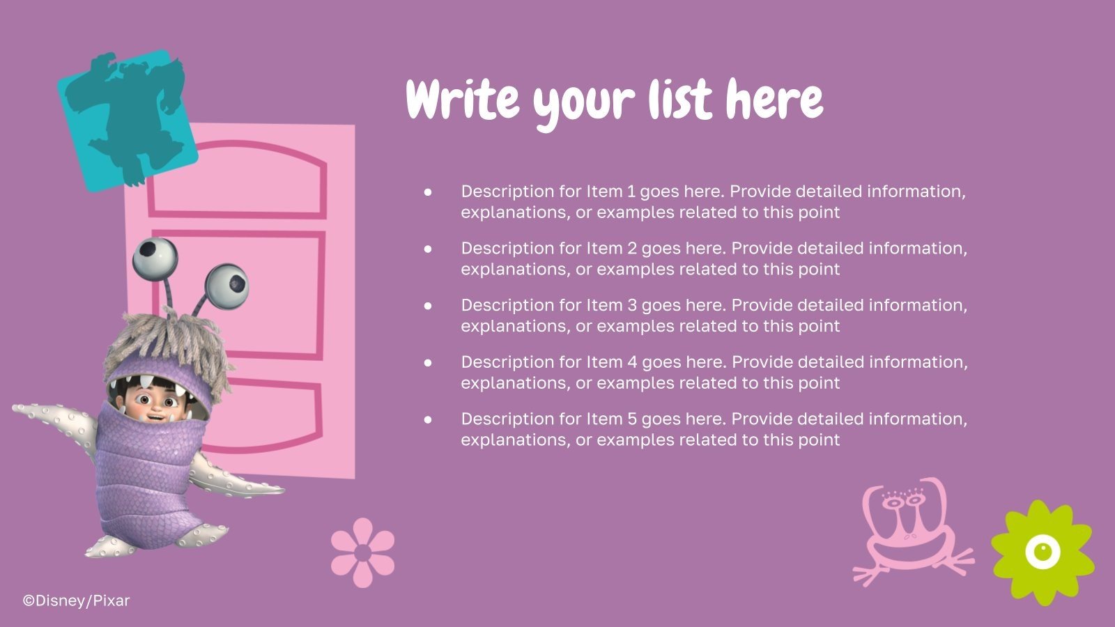 Presentación "Monstruos S.A."