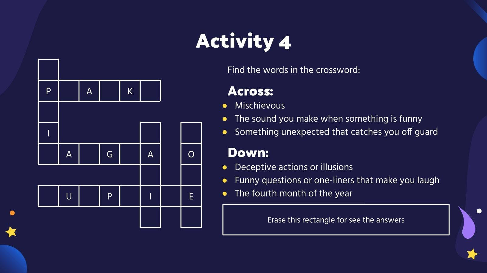 Fun High School Activities for April Fools' Day Presentation