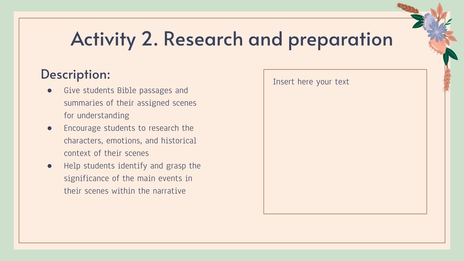 Holy Week Activities for Middle School Presentation