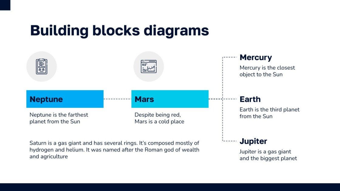 Building Blocks Diagrams for a Business Plan Presentation
