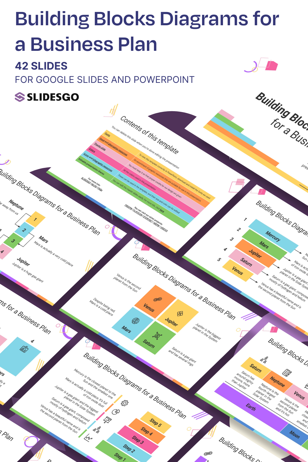 Building Blocks Diagrams for a Business Plan Presentation