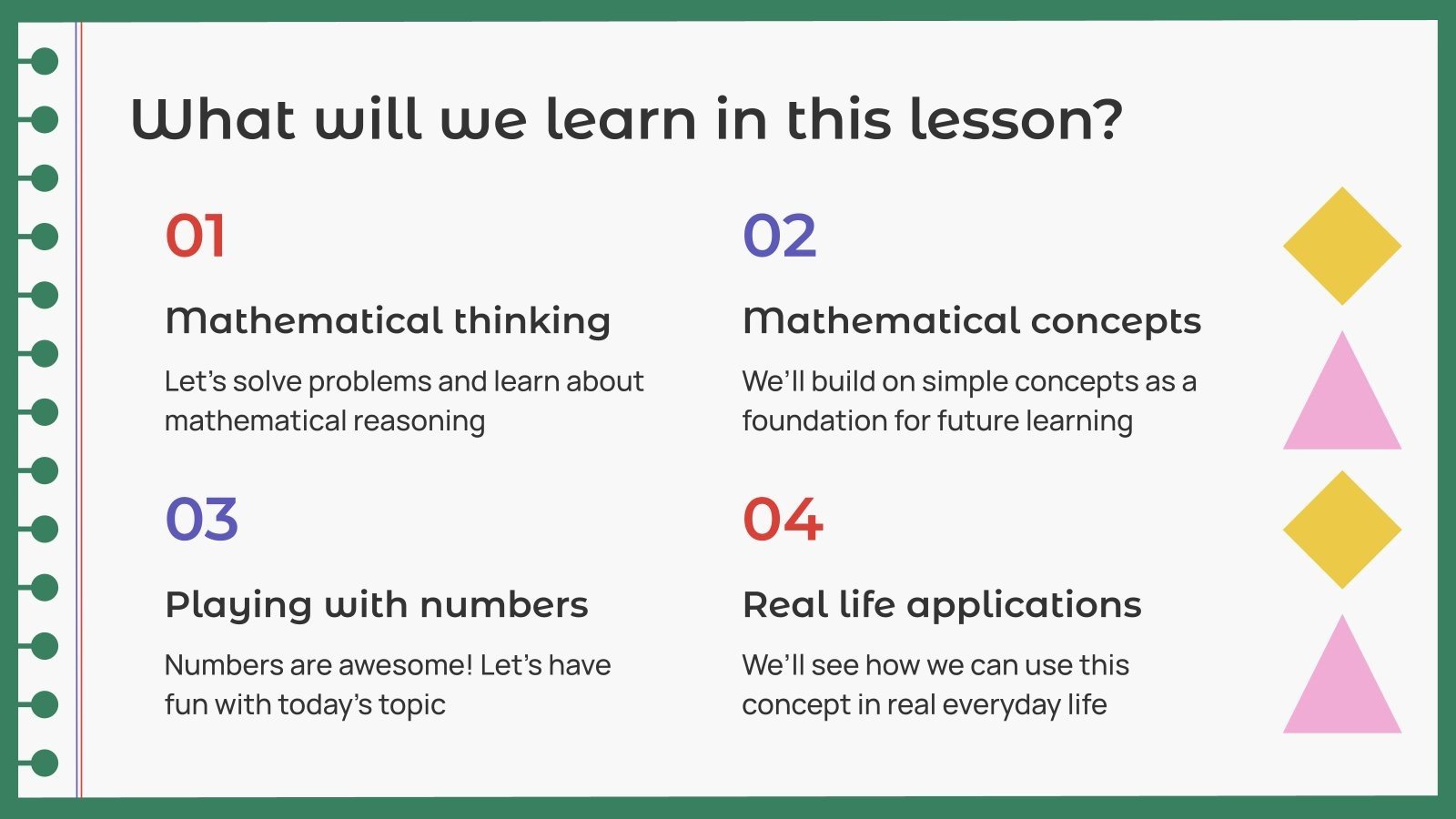 Patterns and Algebraic Thinking - 4th Grade Presentation