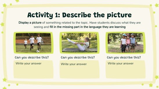 Sports and Leisure Activities Vocabulary - 4th Grade