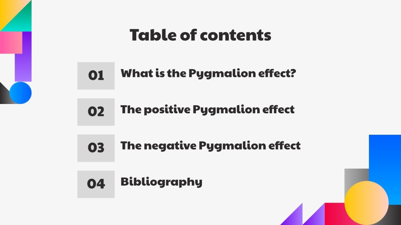 The Pygmalion Effect in the Classroom Presentation