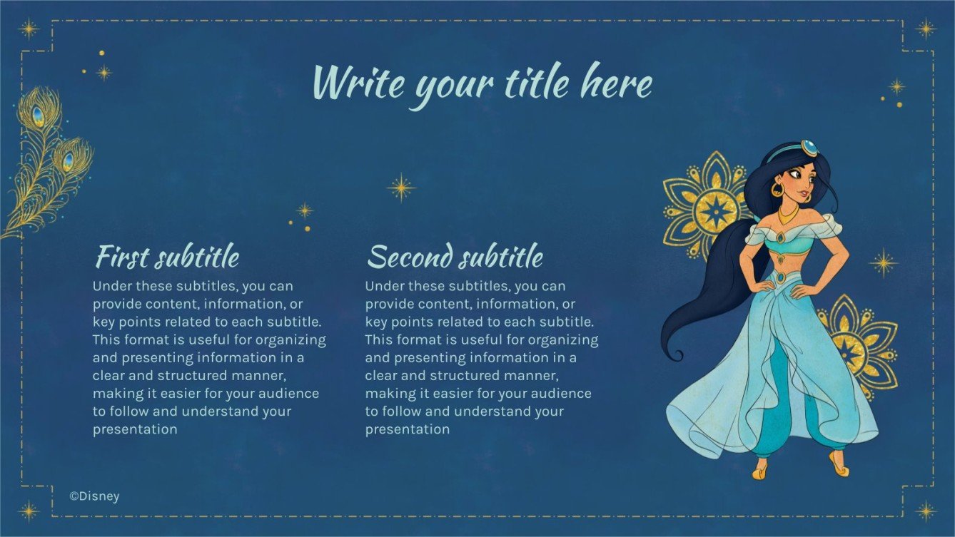 Aladdin, Jasmine Presentation