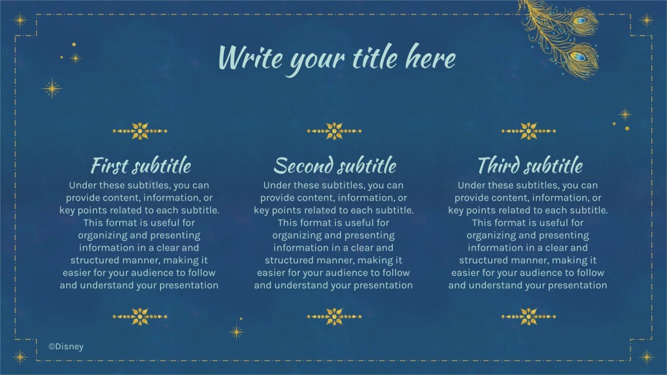 Aladdin, Jasmine Presentation