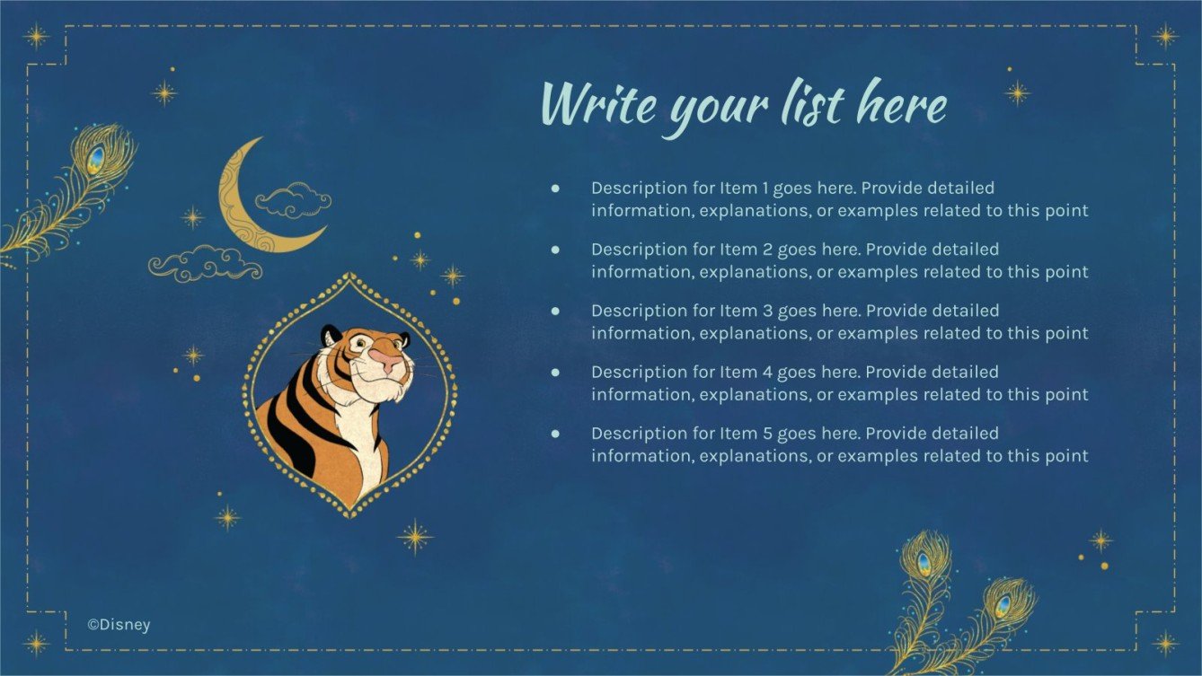 Aladdin, Jasmine Presentation