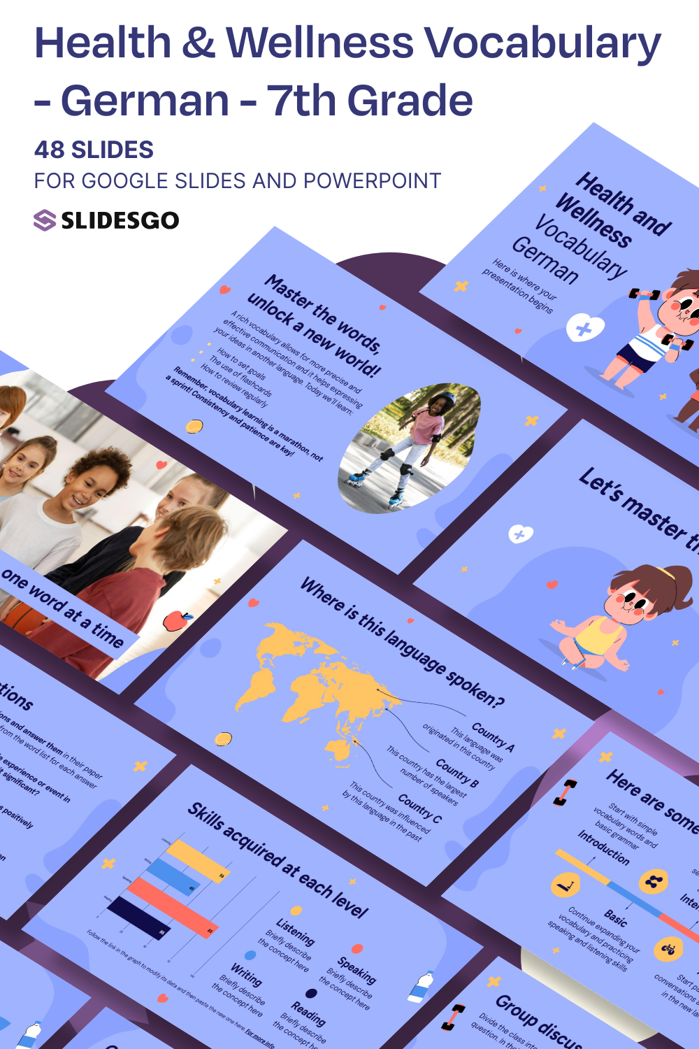 Health and Wellness Vocabulary - German - 7th Grade