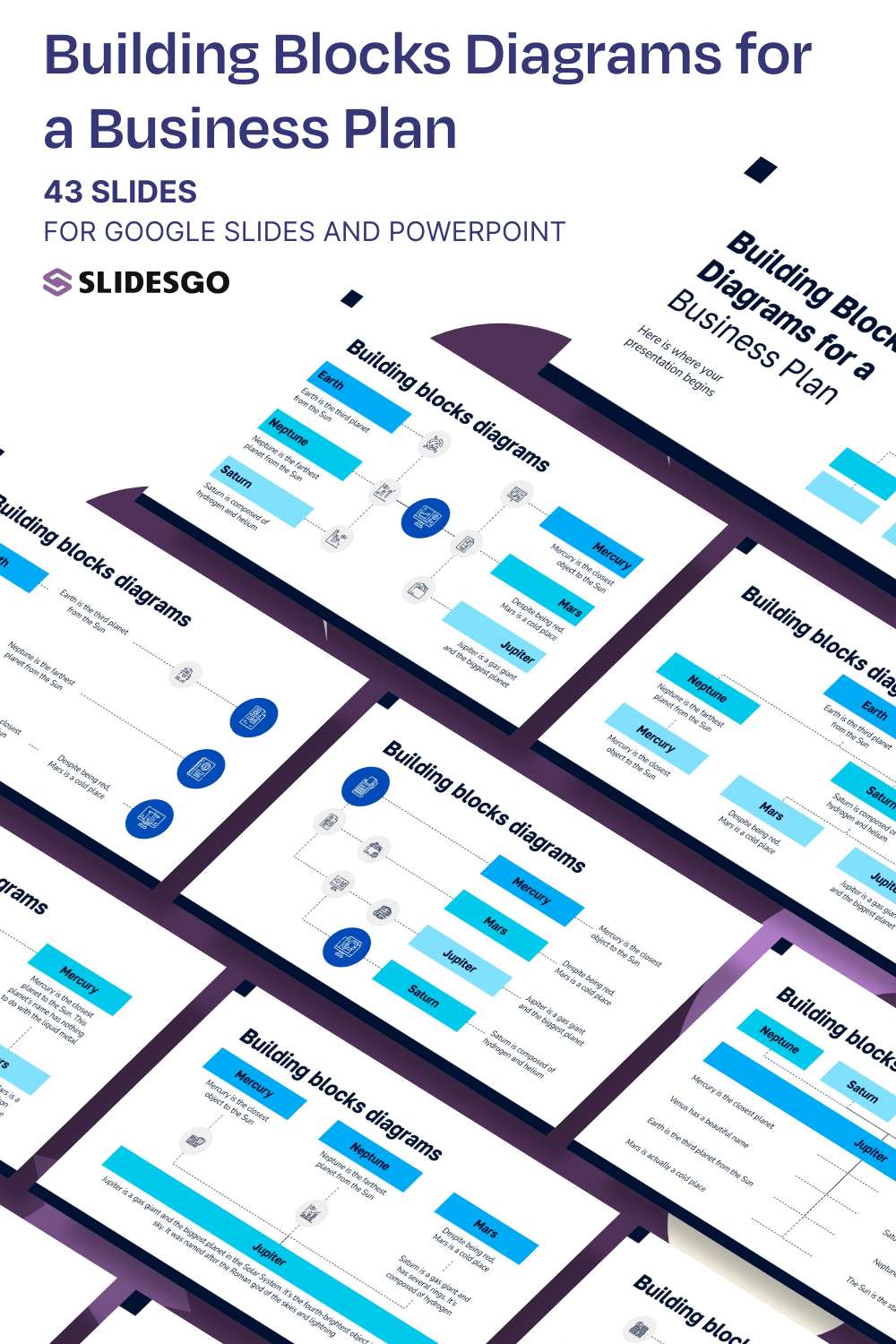 Building Blocks Diagrams for a Business Plan Presentation