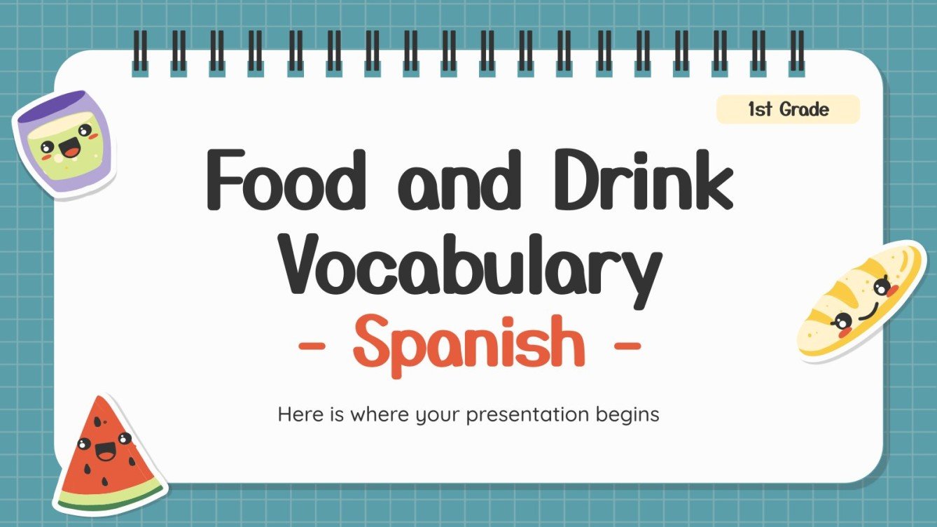Food and Drink Vocabulary - Spanish - 1st Grade Presentation