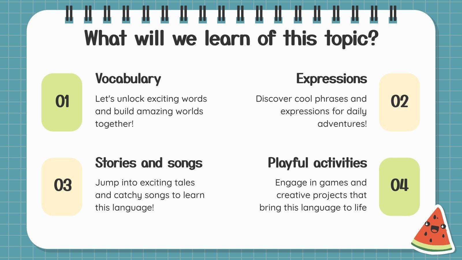 Food and Drink Vocabulary - Spanish - 1st Grade Presentation